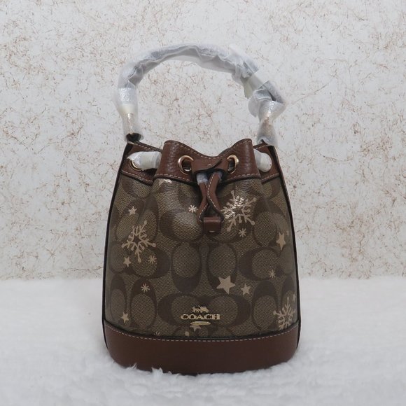 Coach | Bags | Coach Dempsey Star Snowflake Print Drawstring Bucket Bag ...